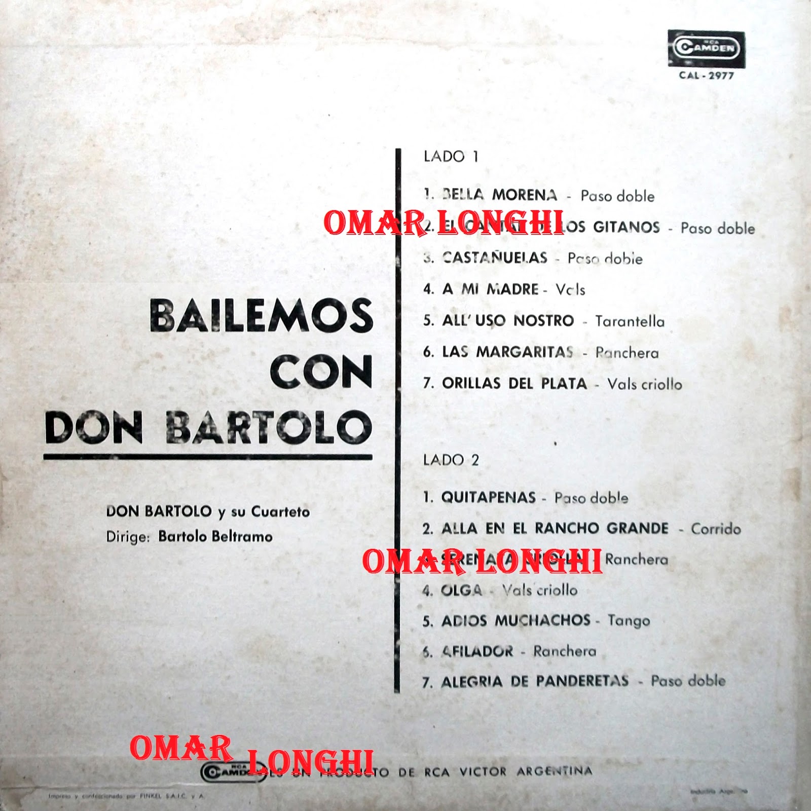 DON BARTOLO - BAILEMOS CON - Omar Longhi