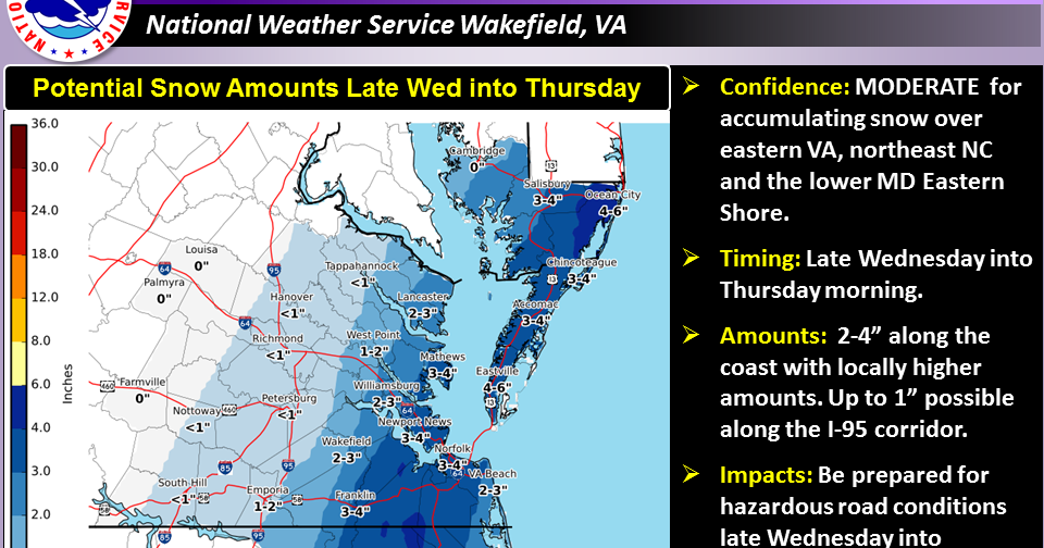 Salisbury News: Just In From.....US National Weather Service Wakefield VA