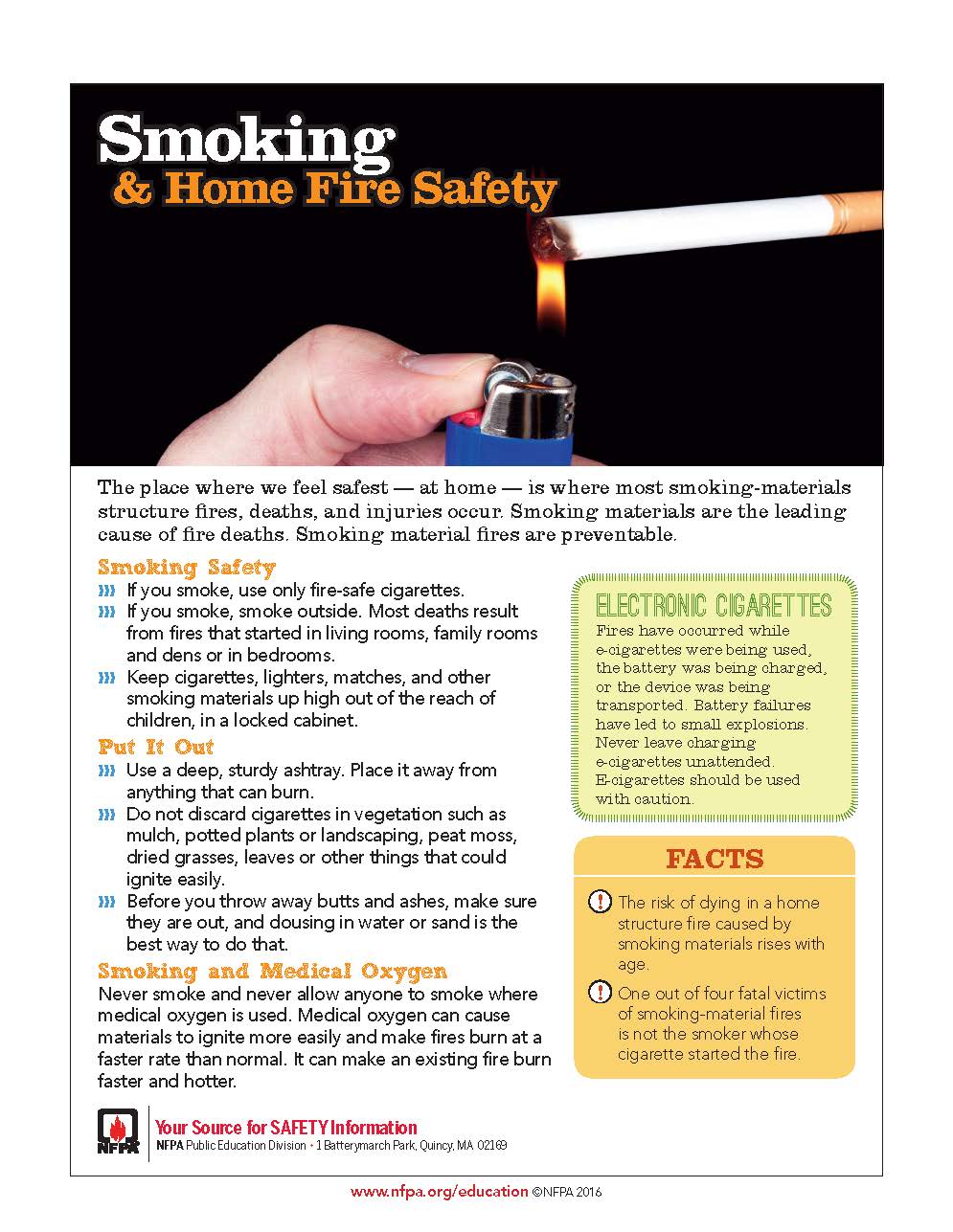 Village of Bellevue: NFPA: Smoking Safety