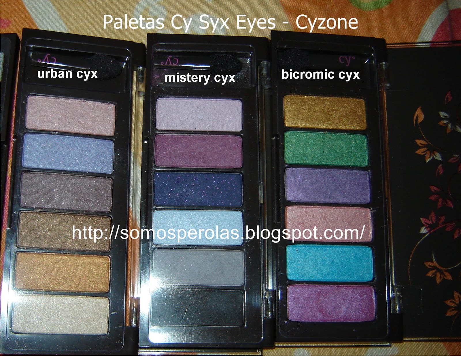 Sexteto de Sombras Cyzone Belcorp - Swatches