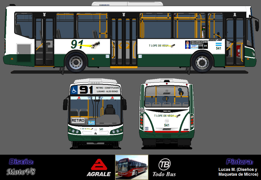 Diseños y Maquetas de Micros: Todo Bus MT15 - Linea 91