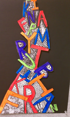 Art Rocks!: 5th grade Name Pyramids