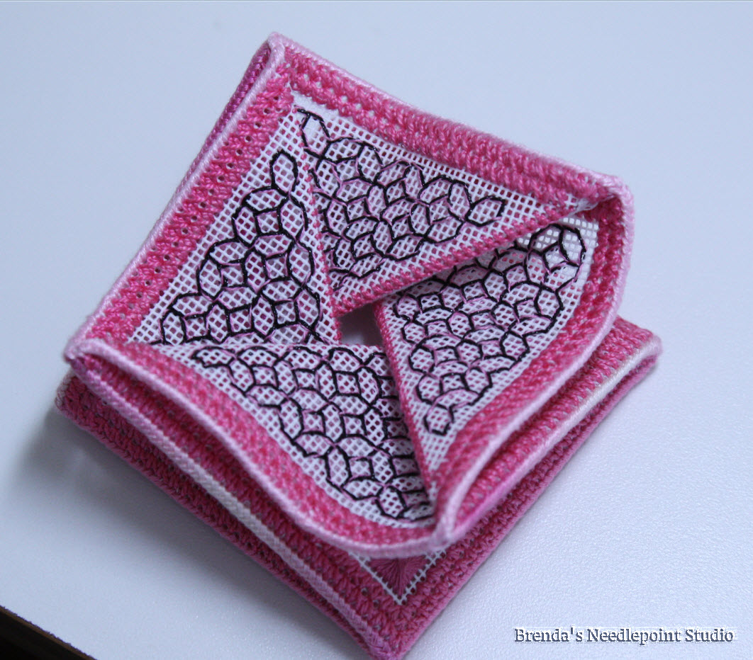 Brenda's Needlepoint Studio: Folding Ort Box Number 3, Pink, Black and ...