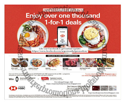 HSBC 1 for 1 deals 05 - 31 July 2018 ~ Supermarket Promotions