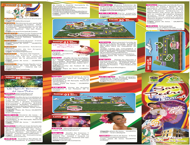 Programa De Las Fiestas De San Pedro En Espinal Tolima Colombia