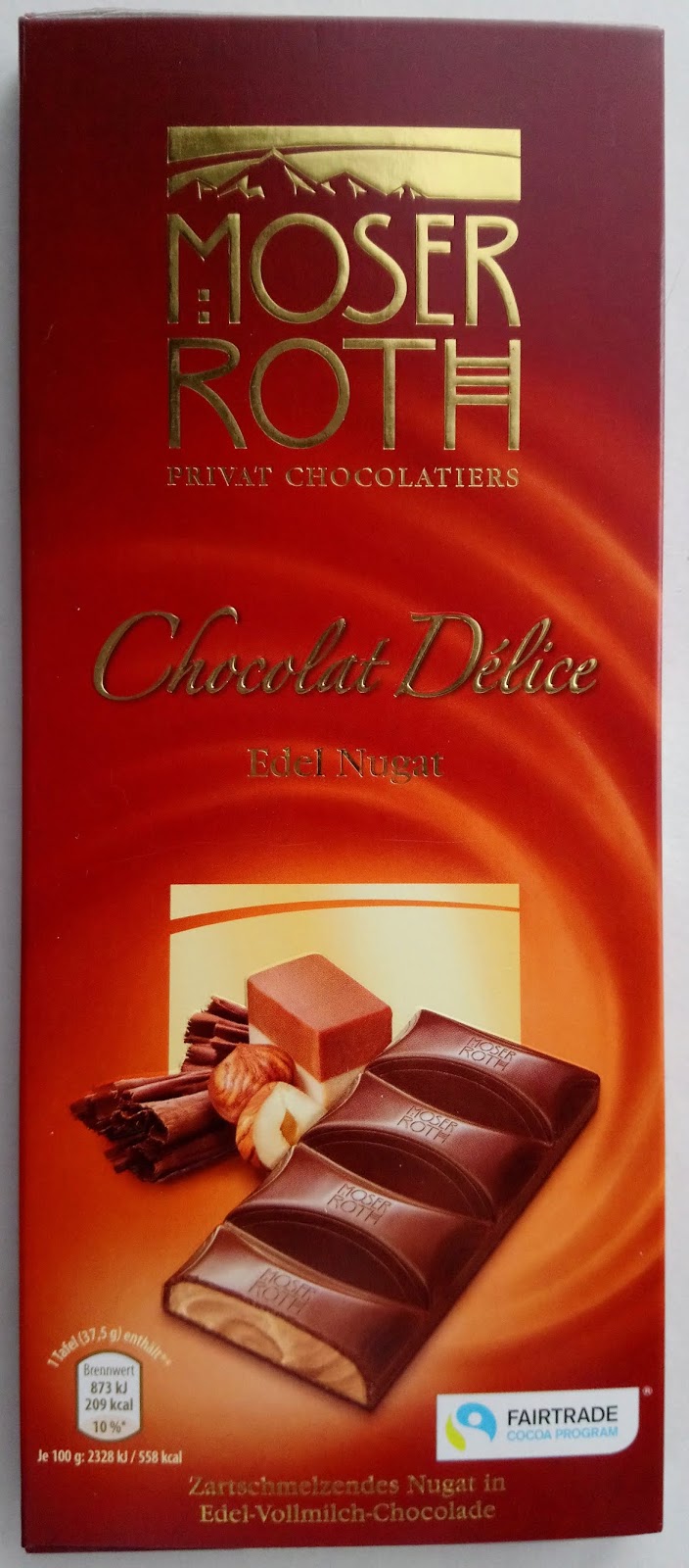 Chwile zasłodzenia: Moser Roth Chocolat Delice Edel Nugat mleczna z ...