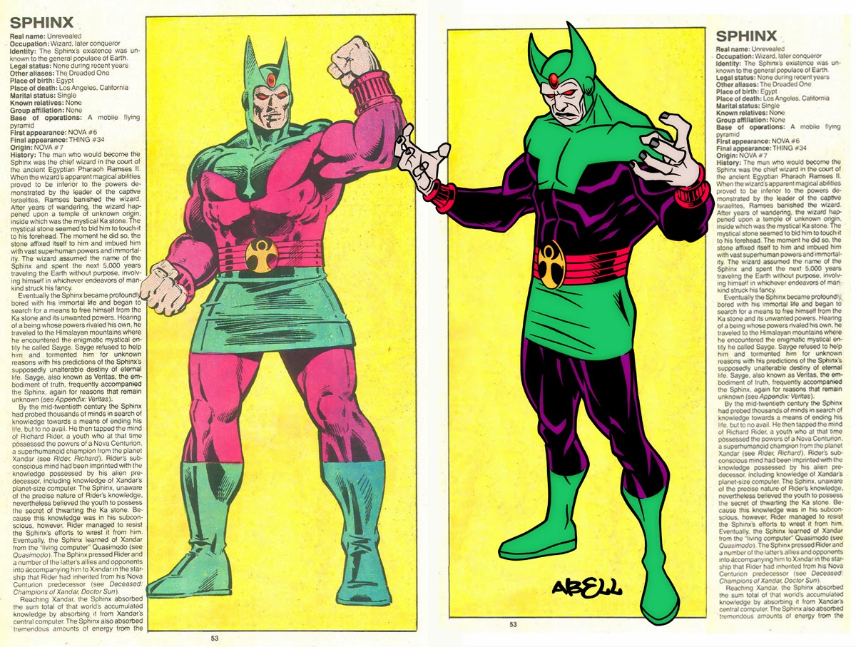 The Official Handbook to the Marvel Universe - REDUX Edition: SPHINX by ...