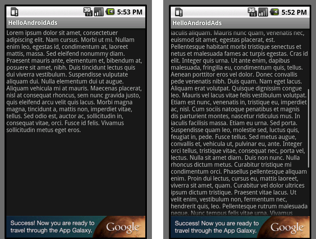 Android How To Add Ad Mob Advertisement Banner Top Or Bottom Of The Imageview Stack Overflow