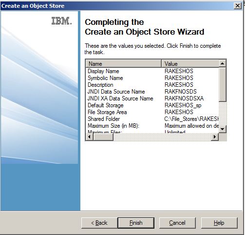FileNet P8 Development tutorials: Creating a new Object Store in ...