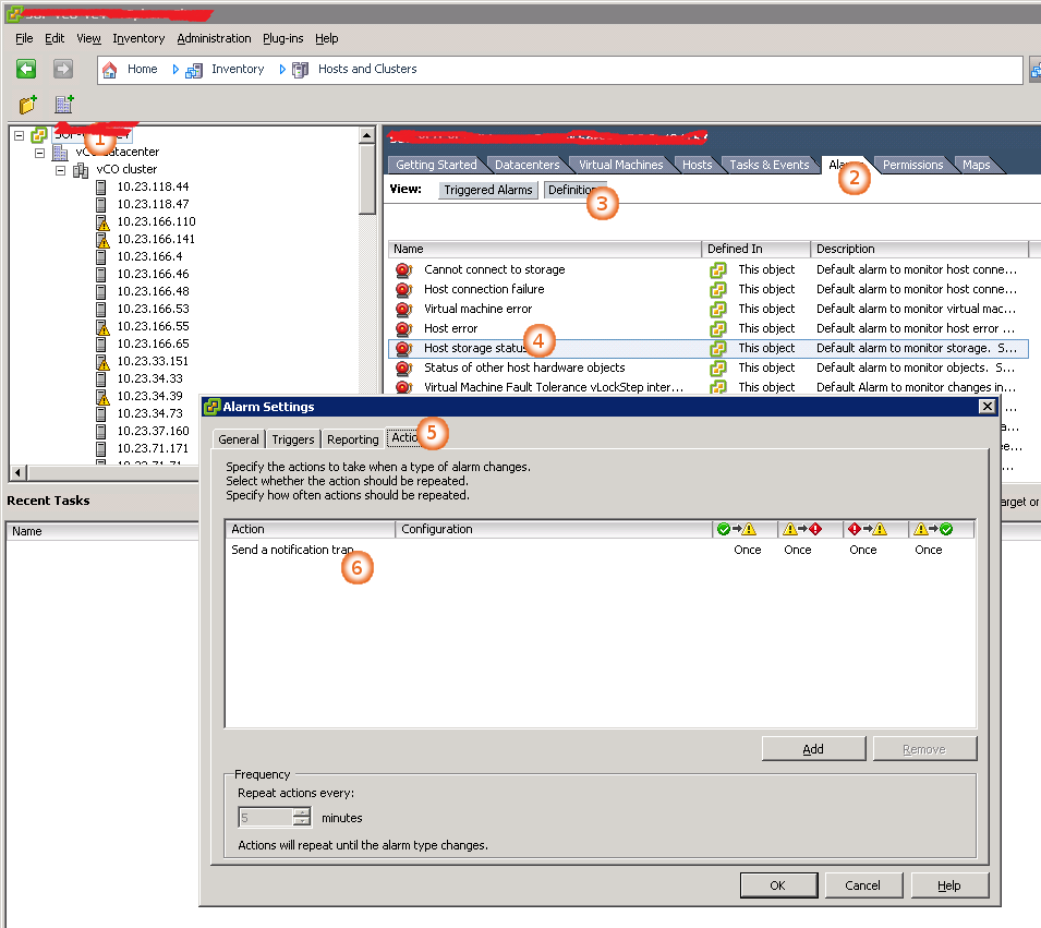 Configuring SNMP traps for the vCenter Server