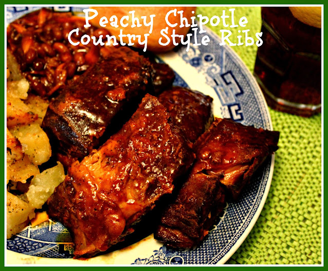 Sweet Tea and Cornbread: Slow Cooker Peachy Chipotle Country Style Ribs!