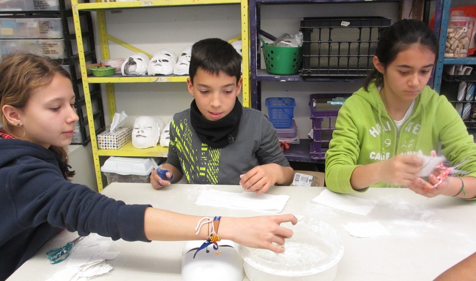 Parker Art: Middle School Students Plaster Their Faces