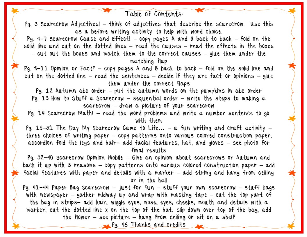 Carolyn's Classroom: Scarecrow Fun!