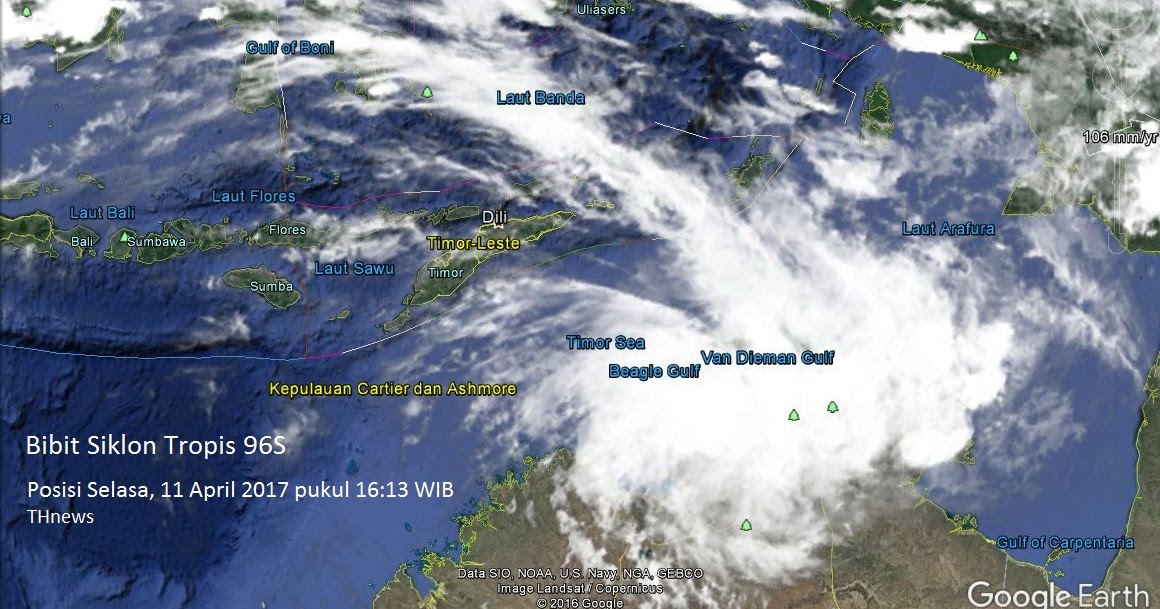 Telukharunews.com: Depresi Tropis (Bibit Siklon Tropis 96S) Mempengaruhi Cuaca Di Indonesia