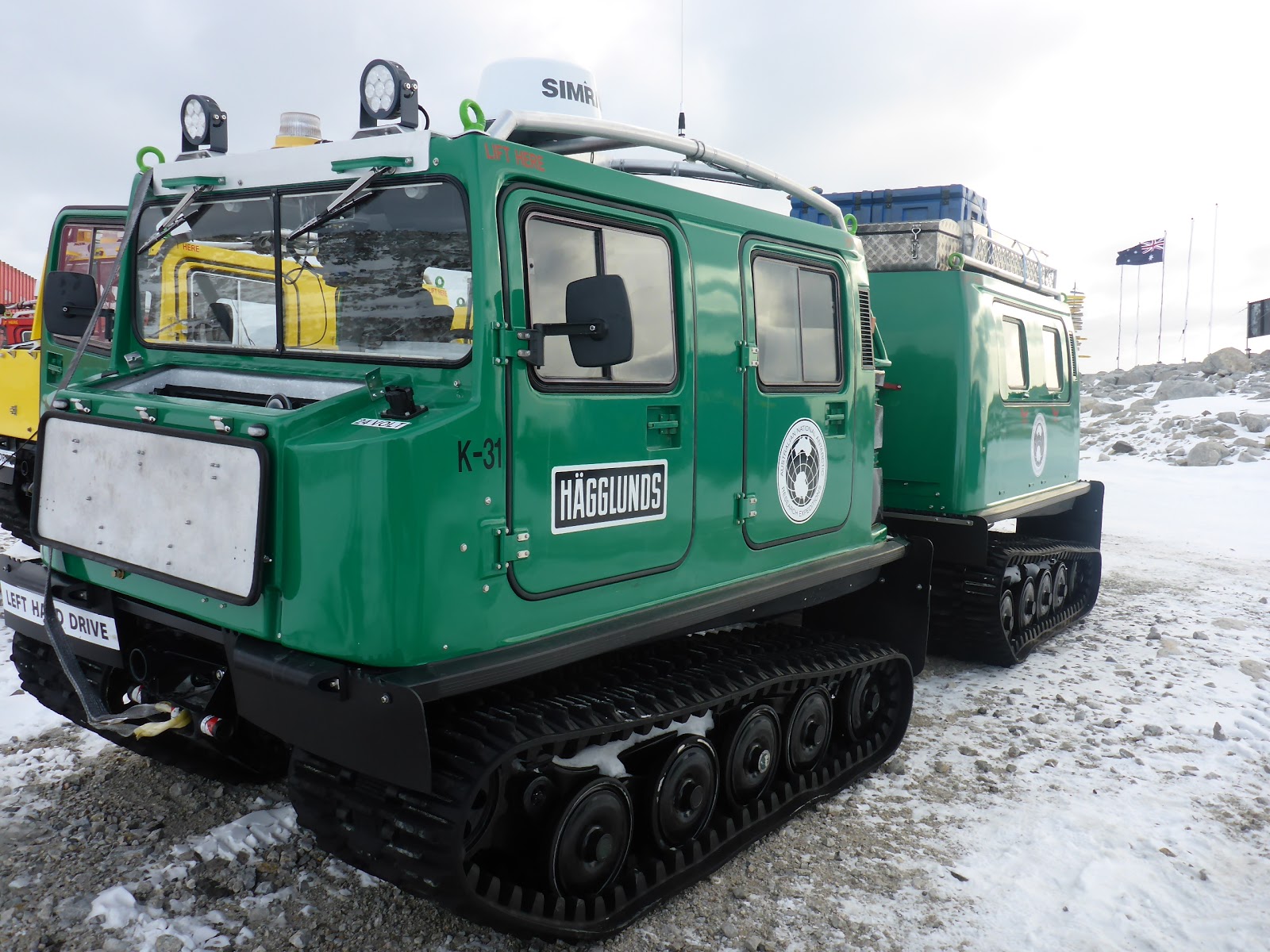 Winter @ 66° South: Hägglunds tracked vehicles