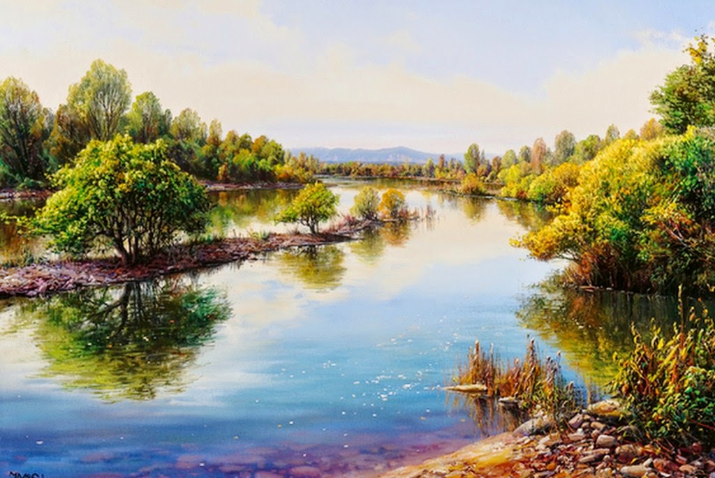 Imágenes Arte Pinturas: Paisajes con Ríos en Pintura