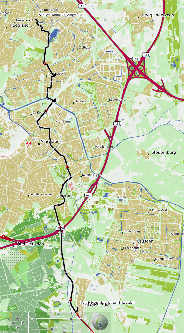 Fietsen en nog wat...: Google Maps de fietsroute laten berekenen en tekenen