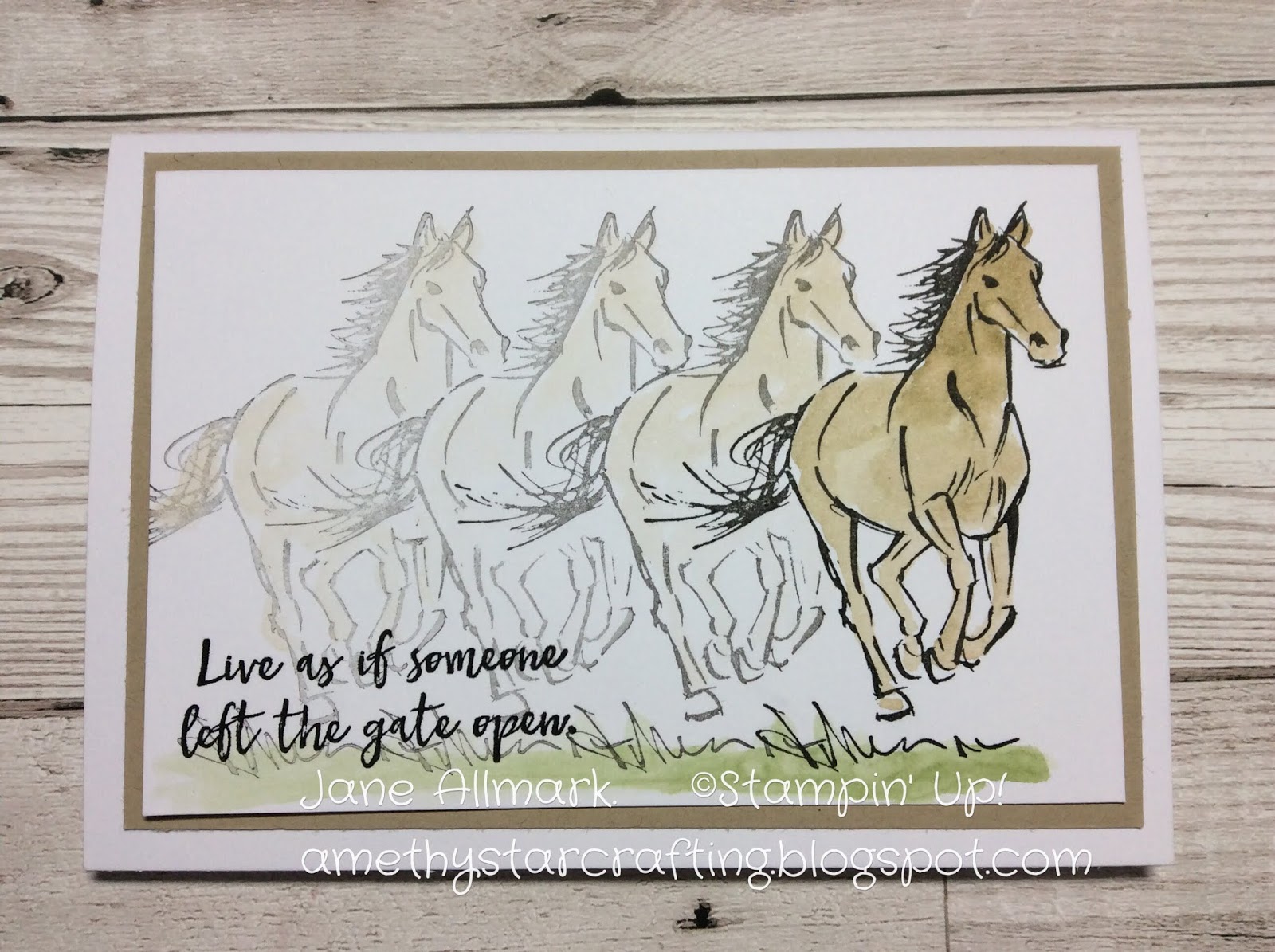 Crafting With Jane: Stampin Up Let It Ride Galloping Horse using the ...