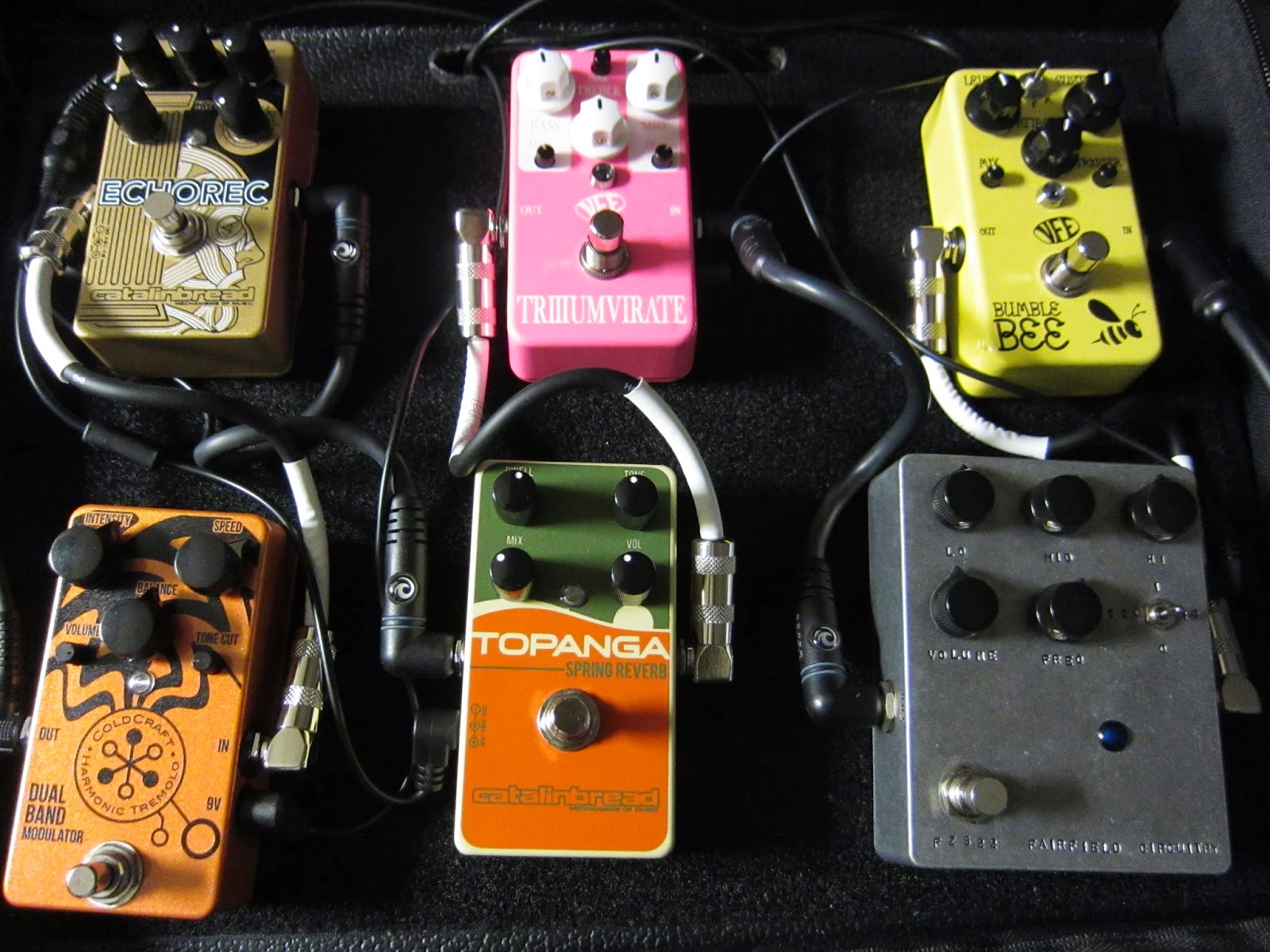 OCD Researcher: My horror surf fuzz rock pedalboard, as it stands today