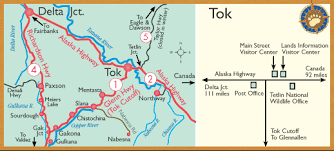 Maps of Alaska Roads By Bearfoot Guides: Map of Tok, Delta and Gakona ...