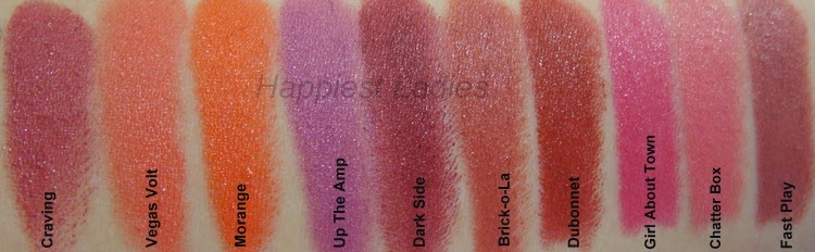 10 MAC Amplified Crème Lipstick Swatches - Happiest Ladies