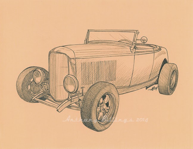 Anthony Billings Art: 32 Ford - pencil sketch