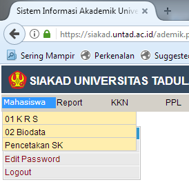 CARA INPUT KRS ONLINE PADA SIAKAD UNTAD