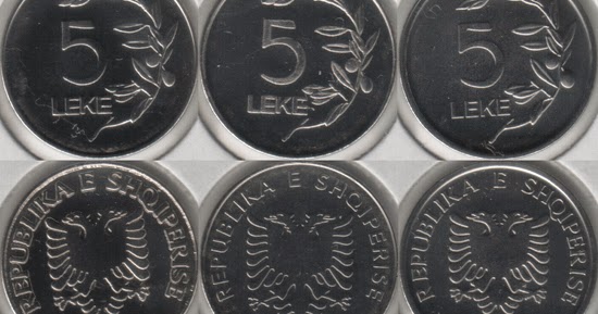 World Coin News: Albania 5 leke KM#76 varieties