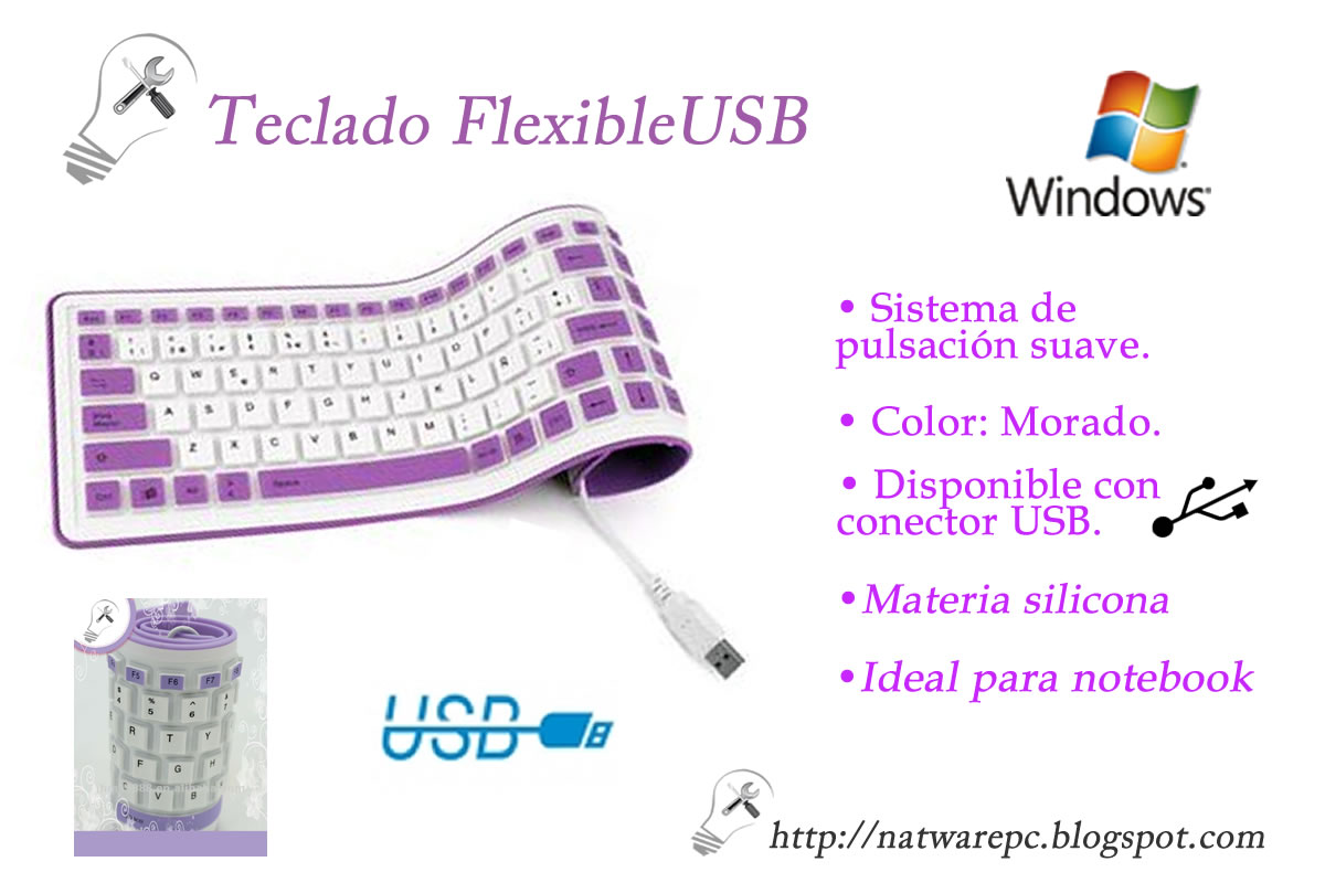 Natware: Teclado Flexible USB (mujer)