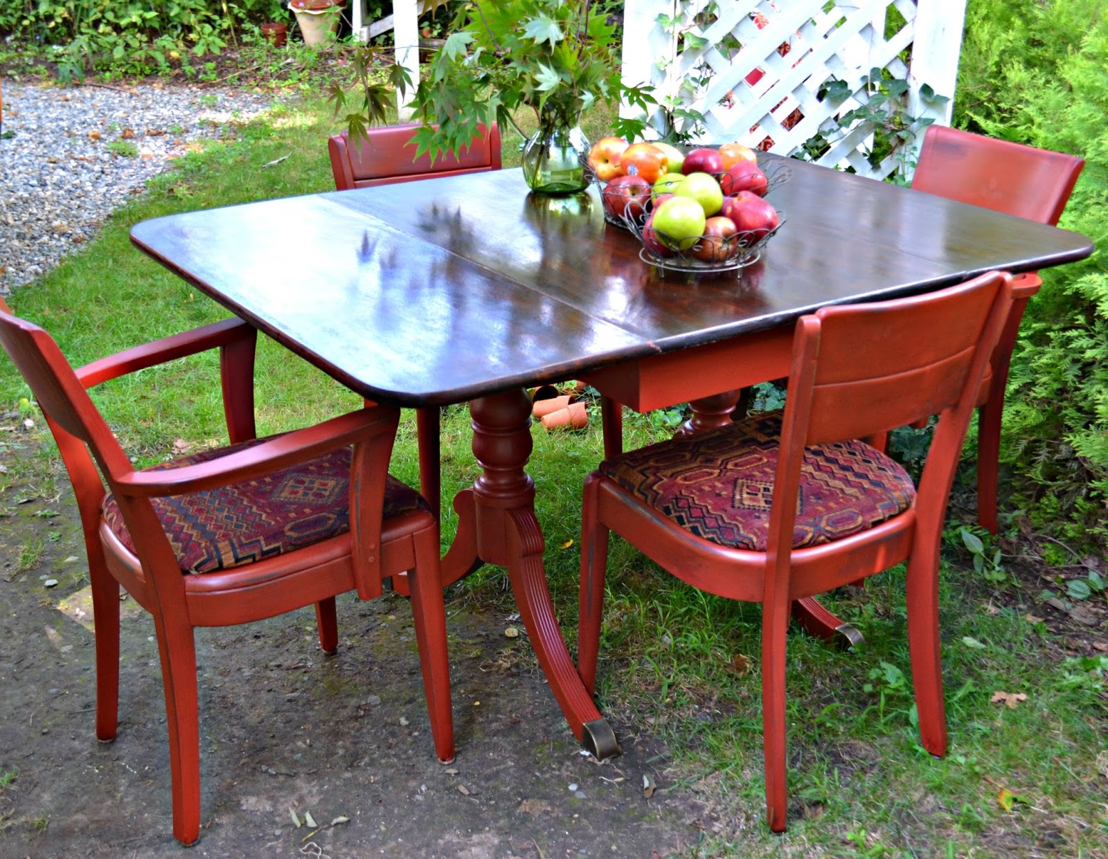 Heir and Space: A Handsome Antique Dining Set in Red