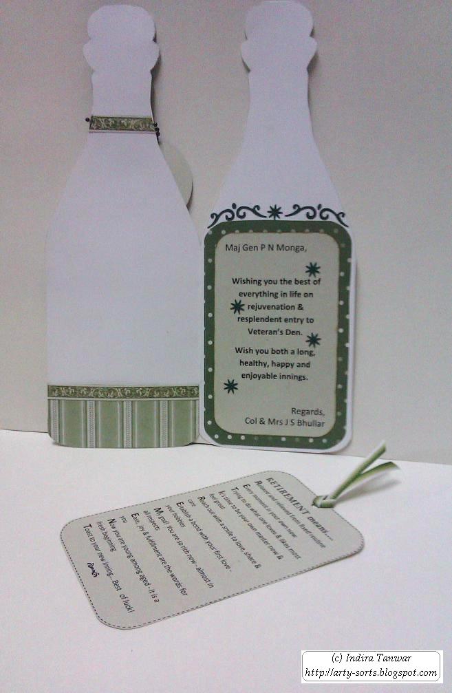 Arty Sorts: Bottle shaped card