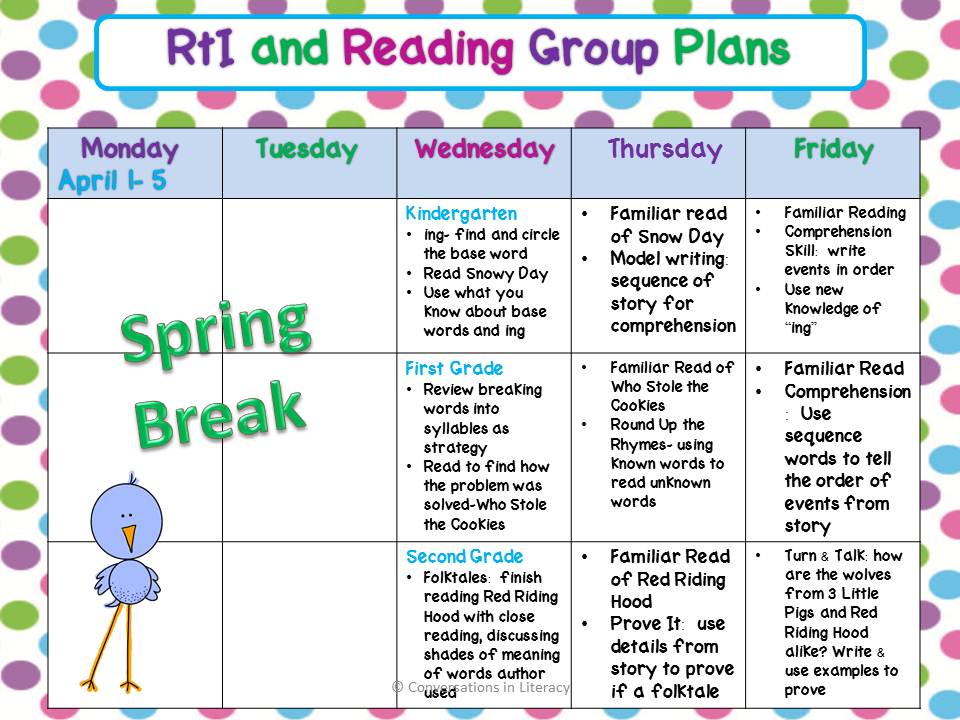 Peek At My Week- RTI & Reading Groups - Conversations in Literacy