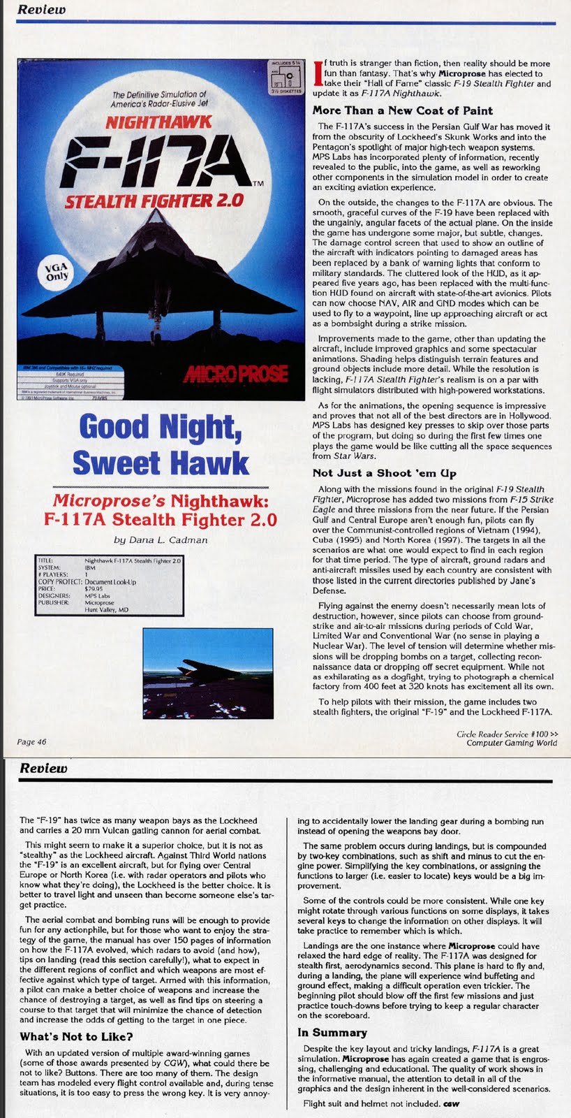 The DOS Gaming Scholar: F-117A Nighthawk Stealth Fighter 2.0