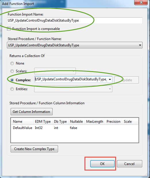 The Function Import Dbentities Cannot Be Executed Because It Is Not Mapped To A Store Function