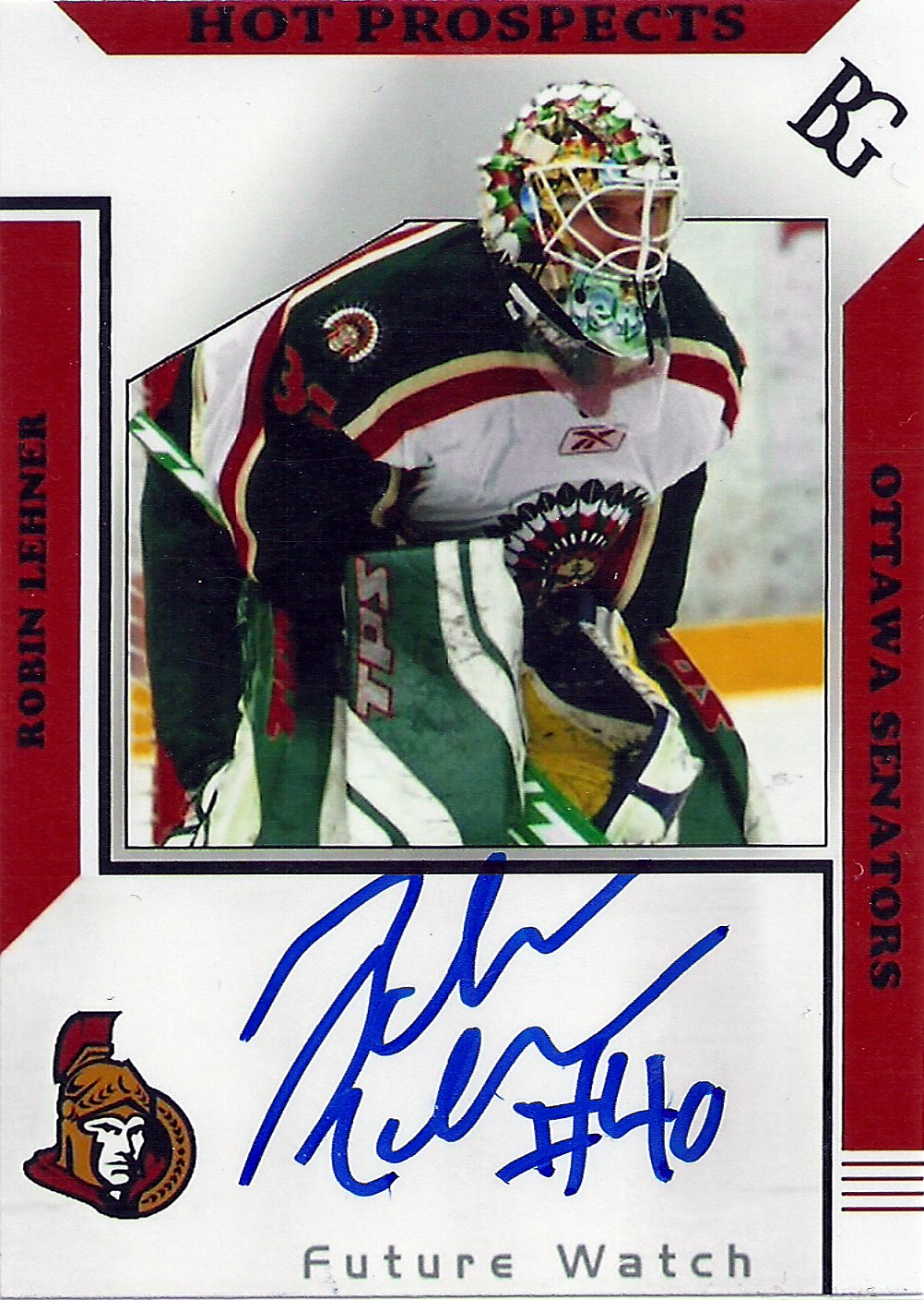 Hell's Valuable Collectibles: Robin Lehner Autographed Custom Card