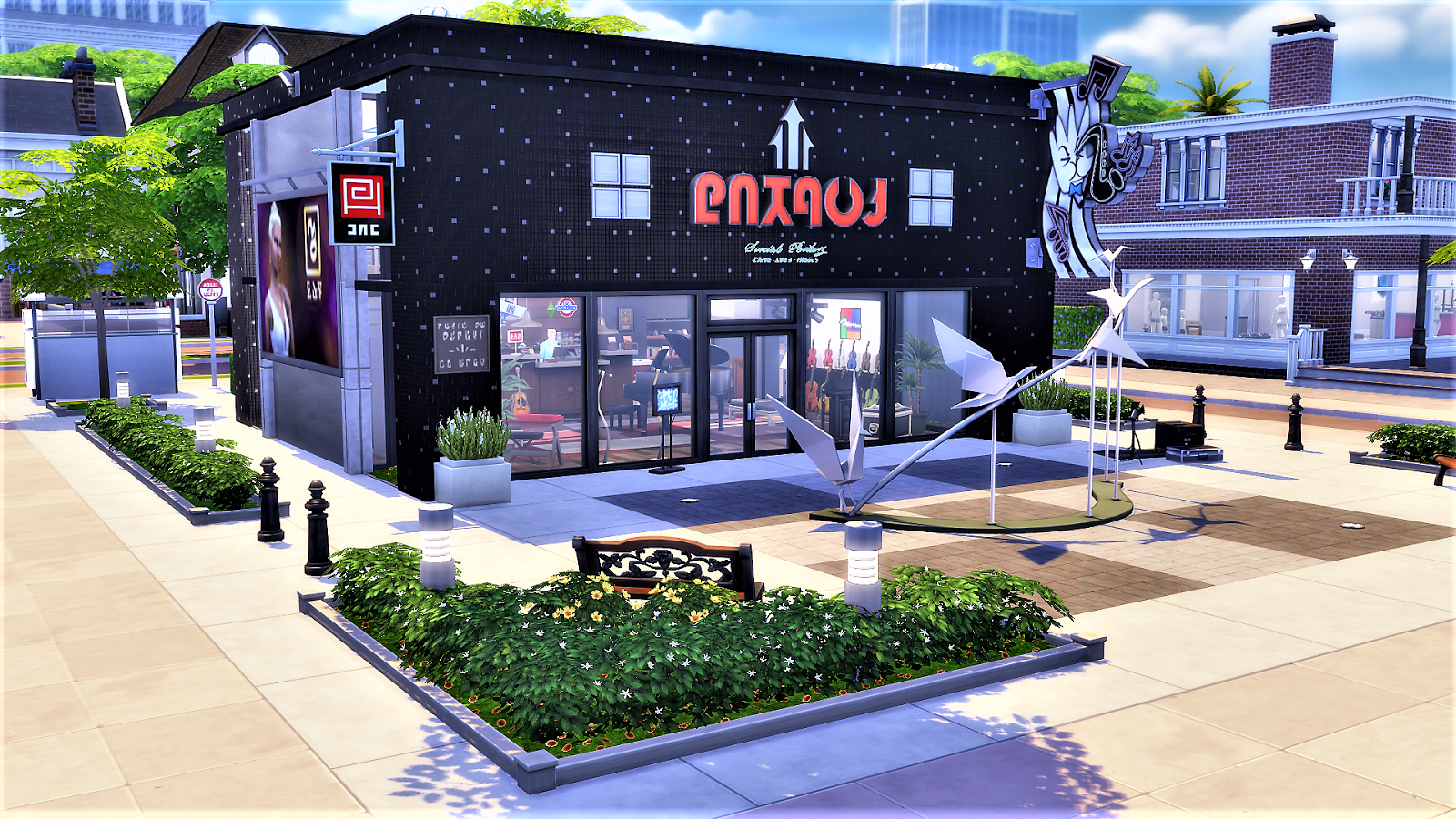 sim house design workshop: Sims 4 Music Store Rockers ----- 摇滚音乐店 (NO CC)