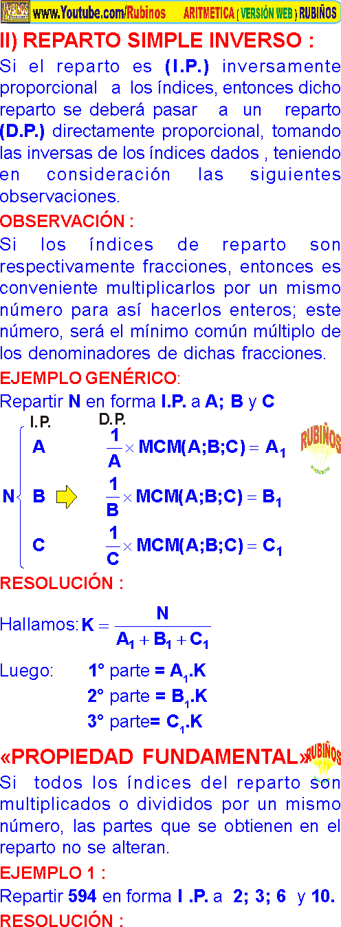 REPARTO INVERSAMENTE PROPORCIONAL RESUELTO
