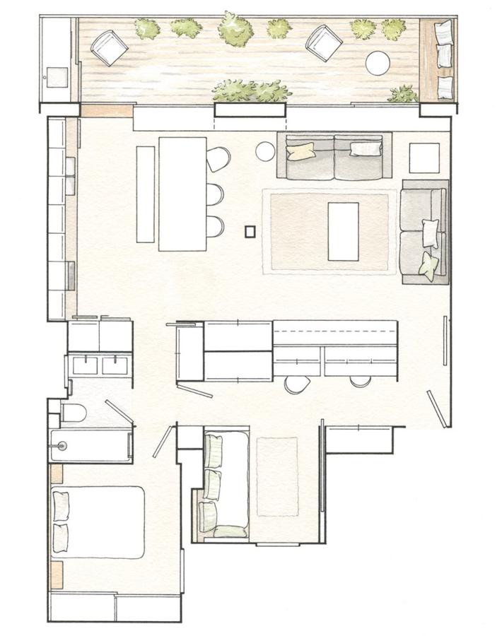 Decoración Fácil: Cómo distribuir un piso de 2 habitaciones en 65 M2