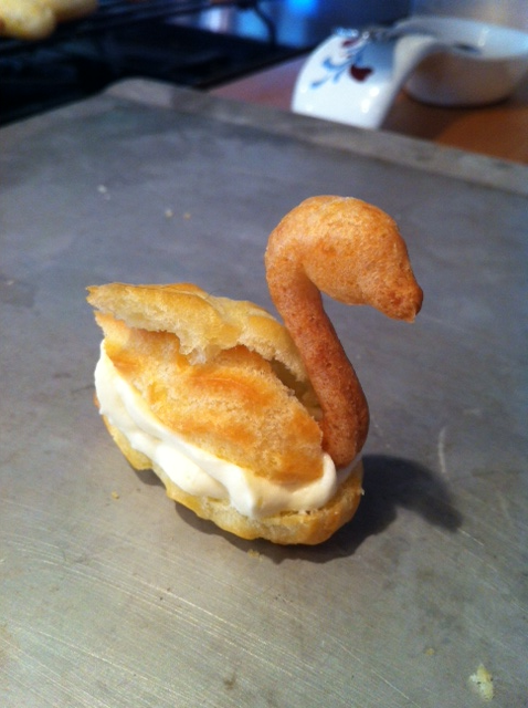 The Poco Loco Olsons: Daring Bakers Challenge: Filled Pate a Choux Swans