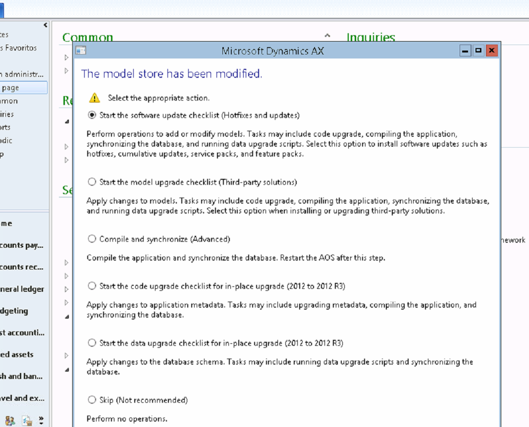 Vimal Axapta: The Model Store has Been Modified - AX2012 R3 CheckList Issue