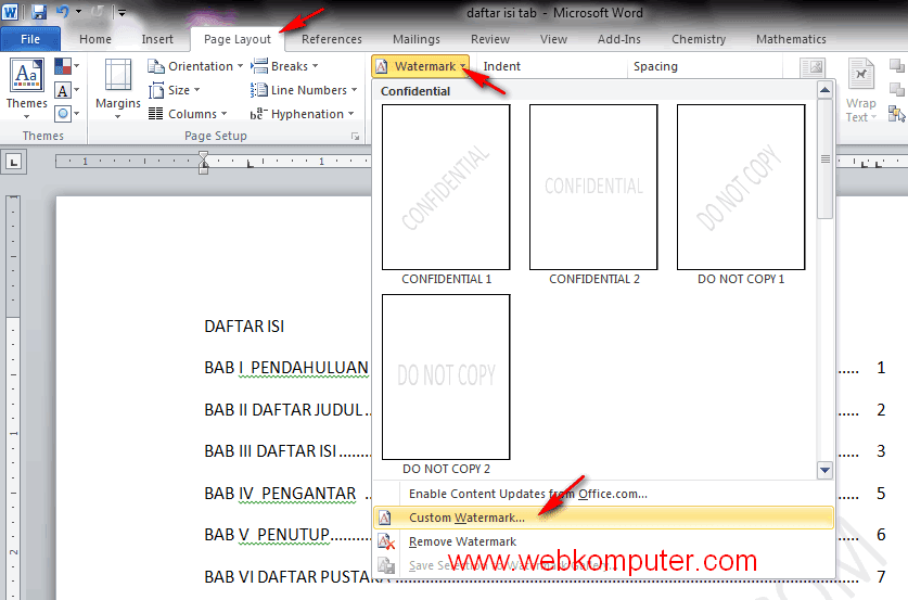 Cara membuat background gambar di word 2010 - babylasopa