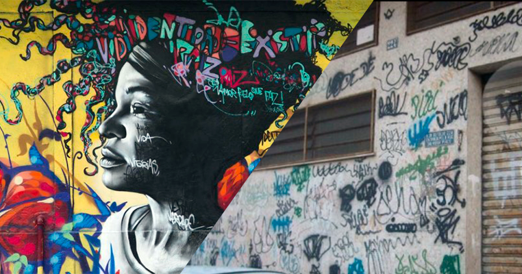 Viajante do sol noturno: Pichação x Grafite.