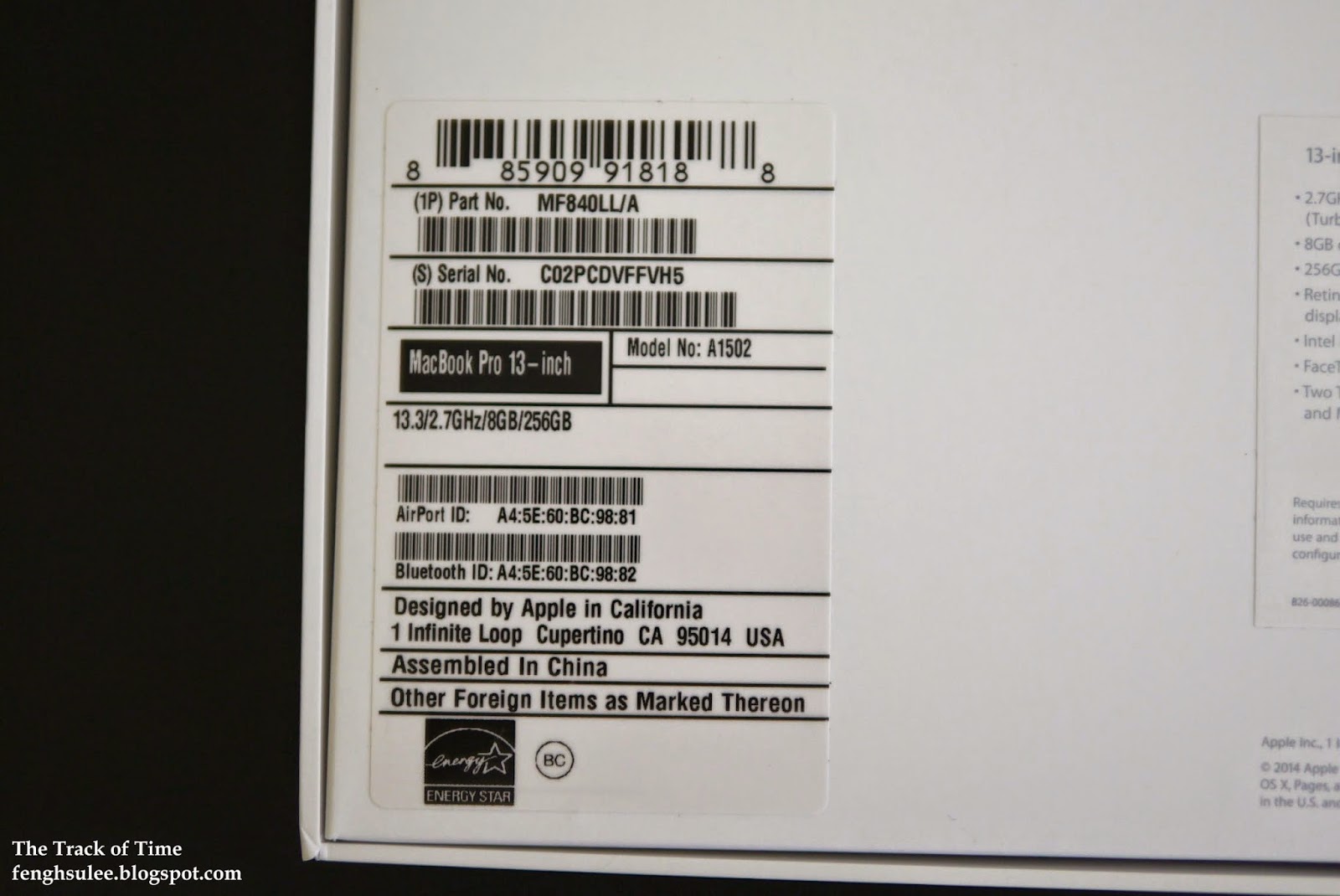 MacBook Pro 13-inch: 2.7GHz with Retina Display | The Track of Time