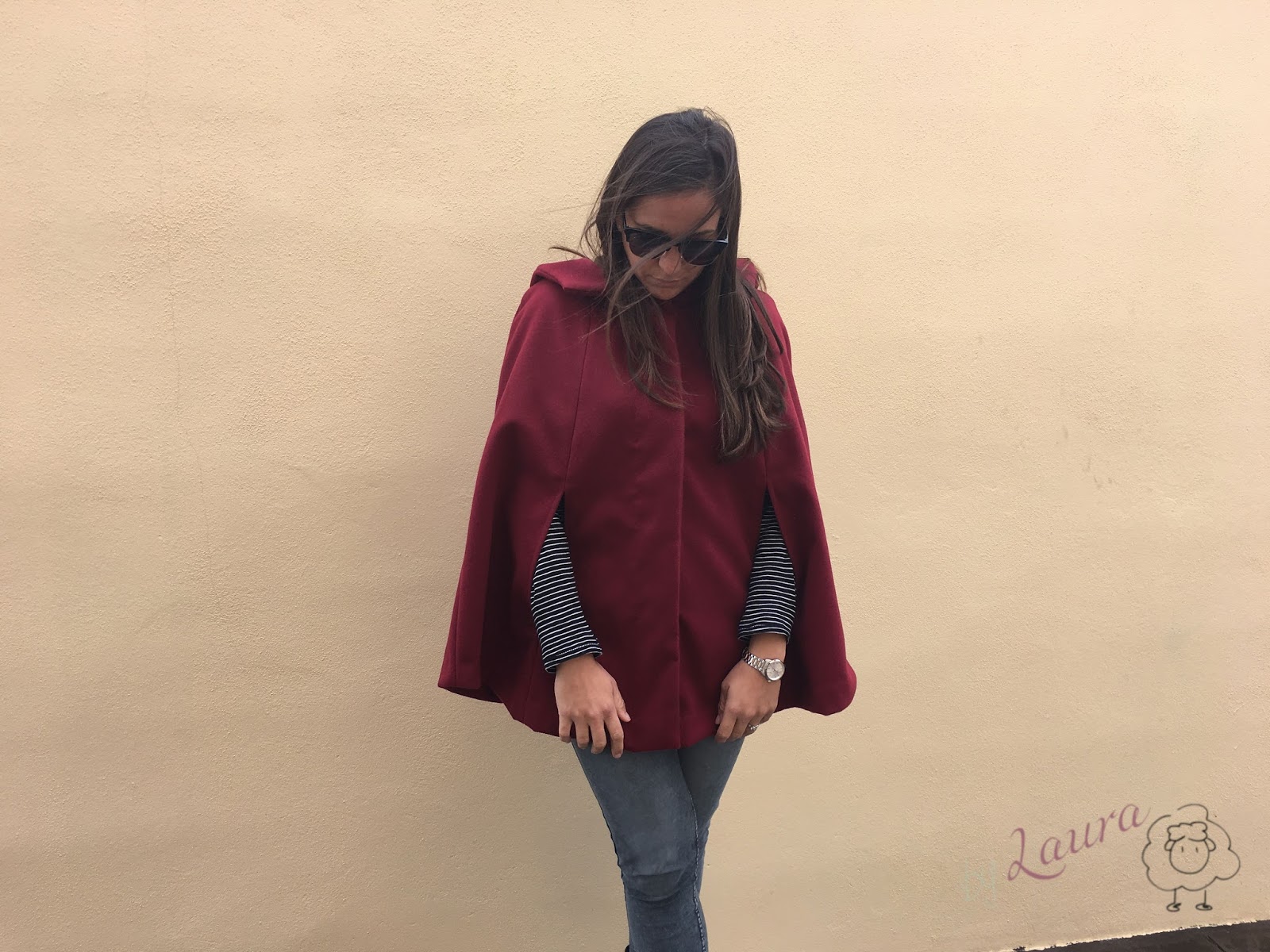 La cestita de la abuela: Mis trabajos: capa burdeos