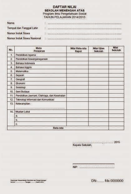 widhiarto15: Contoh Blangko Ijazah SMA 2014/2015 Program IPS