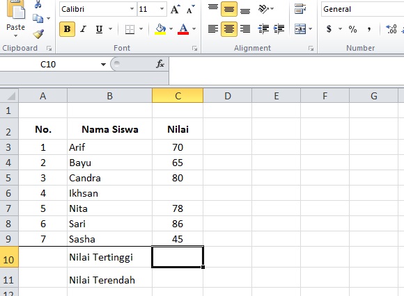 Belajar Microsoft Office: Penggunaan Fungsi MAX dan MIN pada Ms. Excel