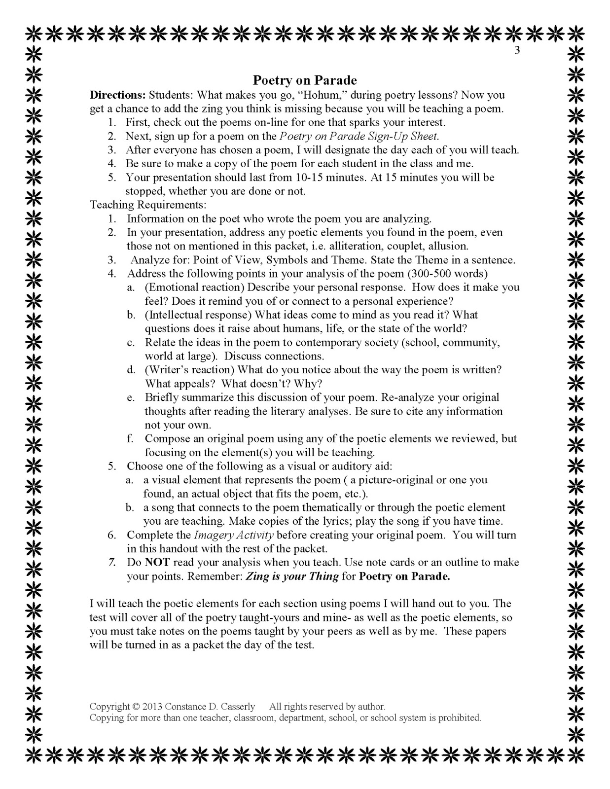 TEACH IT WRITE : Poetry on Parade: Marching to the Beat