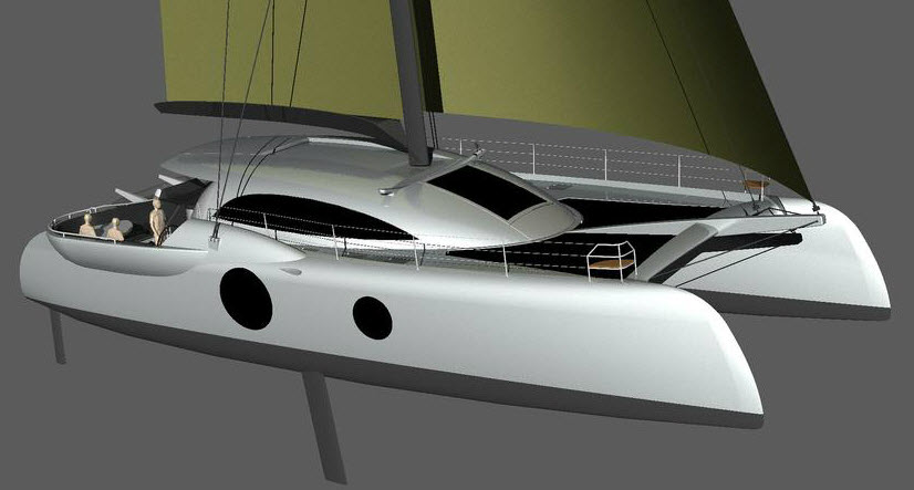 You2Hulls: Reverse bows - Young 65 Catamaran