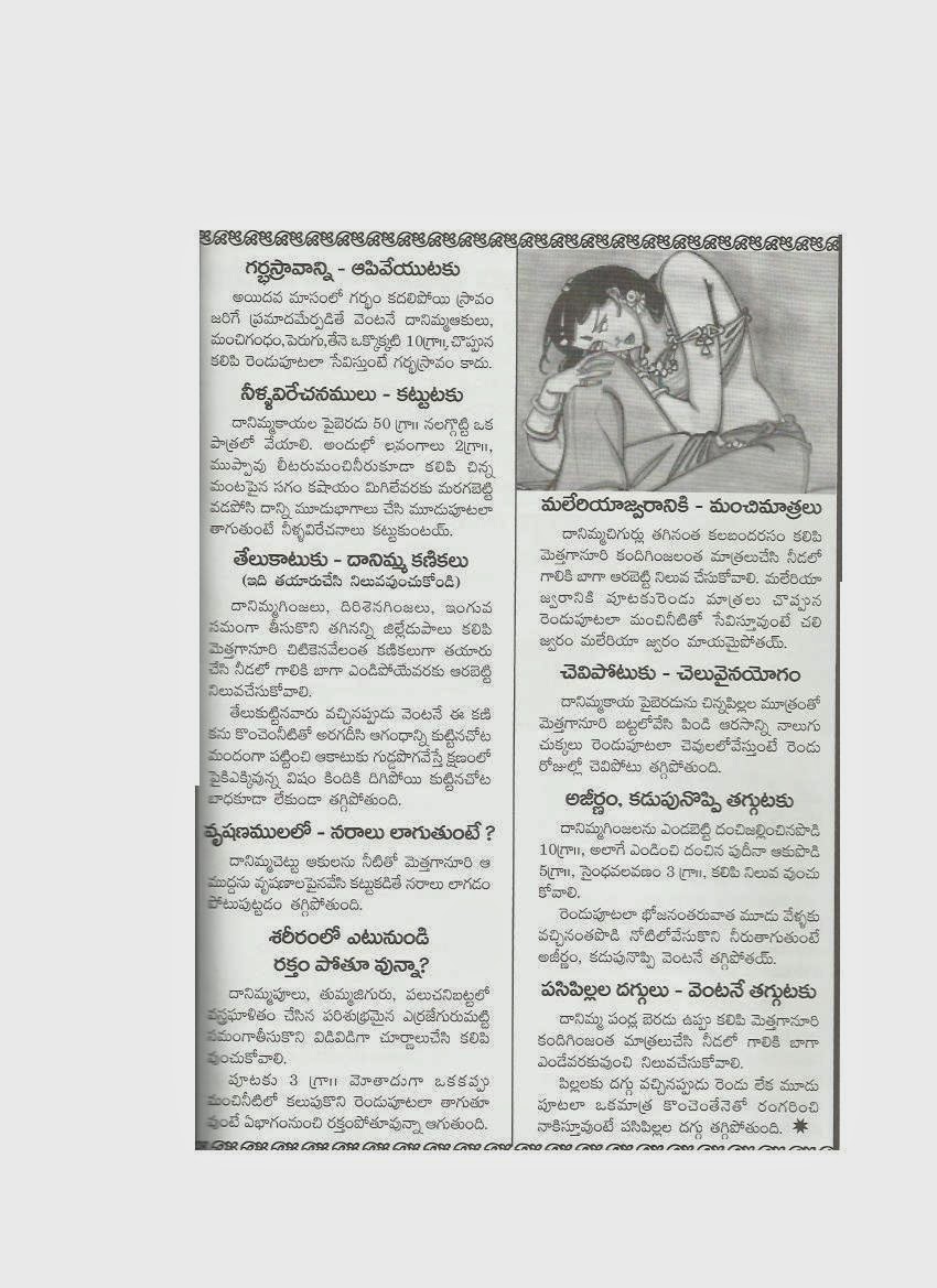 AYURVEDAM - ఆయుర్వేదం: DR . ELCHURI RECIPES WITH DANIMMA CHETTU ...