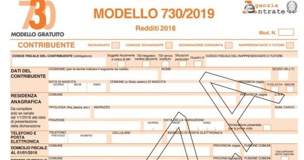 Modello 730 del 2019 editabile compilabile salvabile in pdf